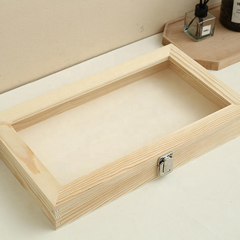 Freedom Elegance: Wooden Box With Acrylic Hinged Sliding Lid For ...
